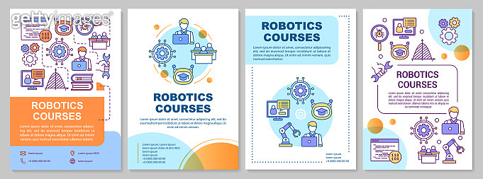 Robotics courses brochure template. Machine learning. Flyer, booklet ...