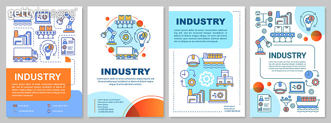 Industry brochure template layout. Manufacturing activity. Flyer ...