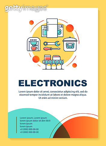 Electronics industry poster template layout. Appliance, technology ...