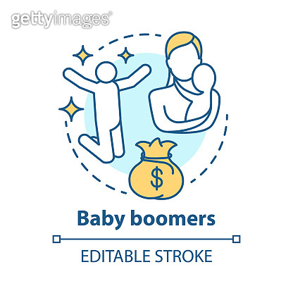 Baby boomers concept icon. Generation idea thin line illustration ...