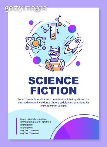 Science fiction poster template layout. Banner, booklet, leaflet print ...