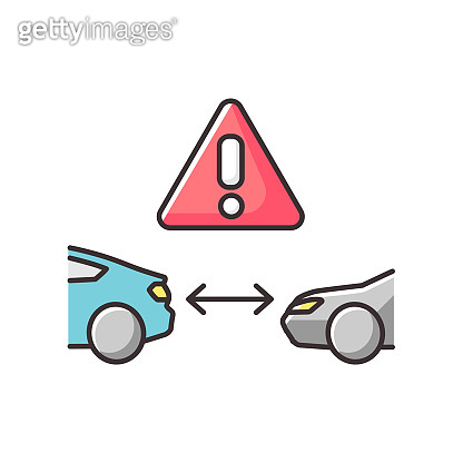 Safe distance between cars RGB color icon 이미지 (1262759788) - 게티이미지뱅크