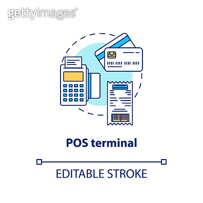 POS terminal concept icon. Terminal idea thin line illustration ...