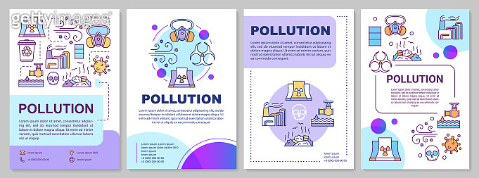 Pollution brochure template. Environmental damage. Flyer, booklet ...