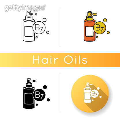 B7 biotin in liquid form icon. Mist and spray in bottle container for ...