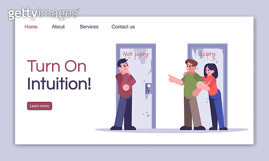 Turn on intuition landing page vector template. Team logic game website ...