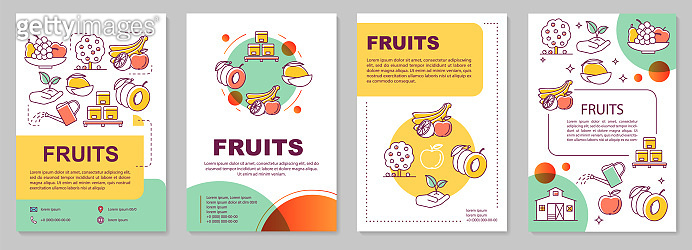 Fruit production template layout. Farming organic produce. Flyer ...