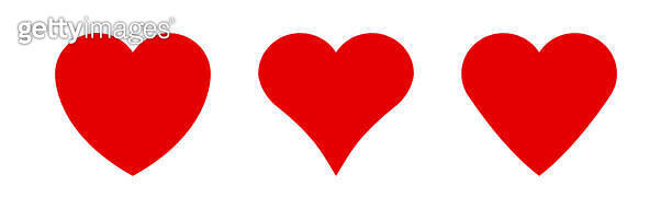 Collection of heart forms. Design element for wallpapers, wedding ...