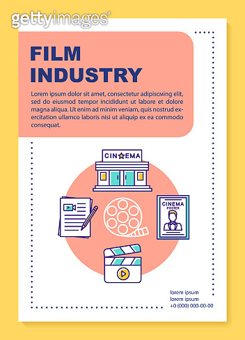 Film industry poster template layout. Cinematography, video production ...