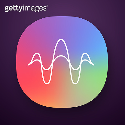 Abstract overlapping waves app icon. Sound, audio, music rhythm wavy ...