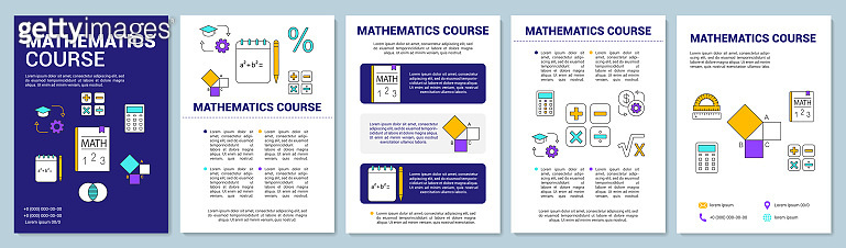 Mathematics lessons brochure template layout. Flyer, booklet, leaflet ...