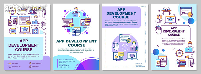 App development course brochure template. Mobile programming training ...