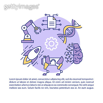 Science fiction article page vector template. Brochure, magazine ...