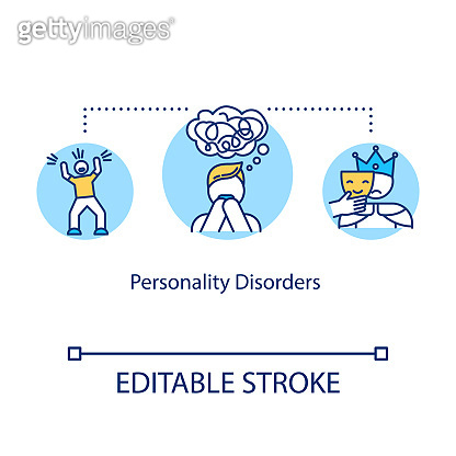 Personality disorders concept icon. Mental illness idea thin line ...