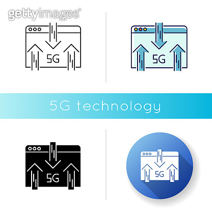 5G web browser icon. Internet browsing. Wireless technology. Fast ...
