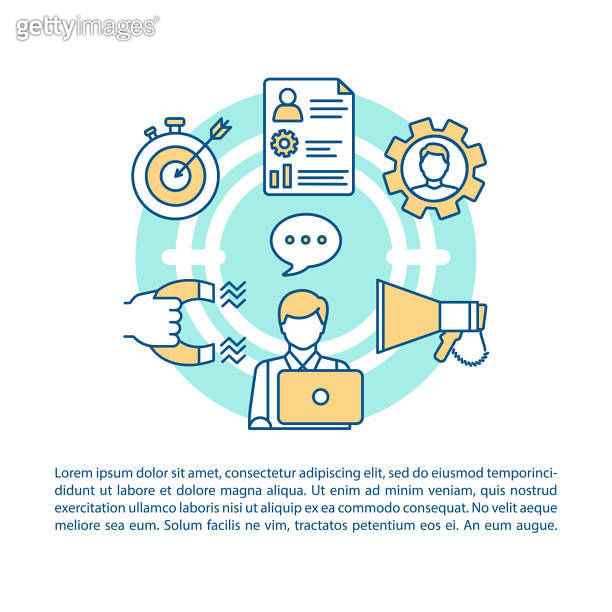 Influence turquoise circle article page vector template. Brochure ...