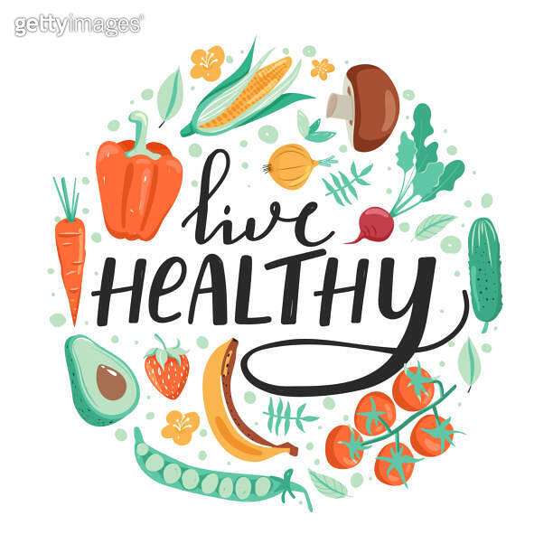 Healthy lifestyle concept. Inspirational inscription. Stylish ...