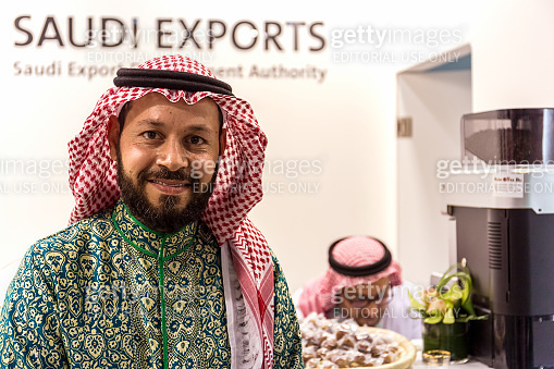 A representative of the Saudi export development authority meets ...