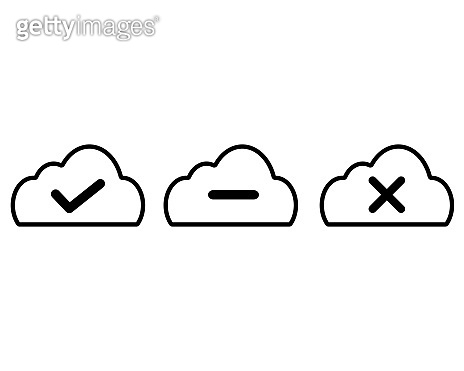 Cloud sync status check icon. Backup and restore data cloud storage ...