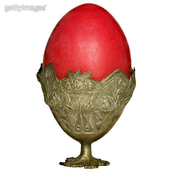 Red Eastern Orthodox Egg on an Authentic Silver Base 이미지 (1216985506 ...