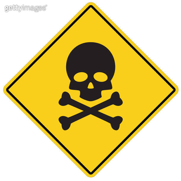 skull and bones warning icon on white background. flat style. deadly ...