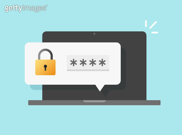Password Security Access Push Notice On Laptop Computer Or Verification