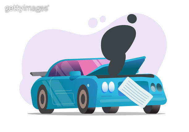 Car breakdown or broken automobile vehicle accident crash vector ...