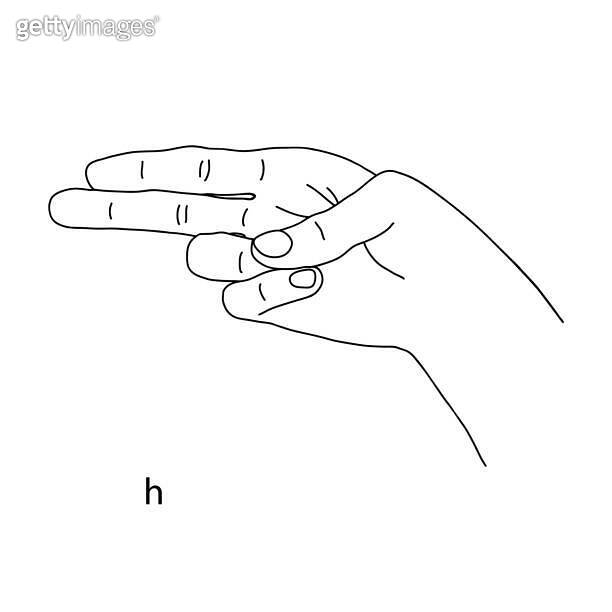 H is the eighth letter of the alphabet in sign language. Vector ...