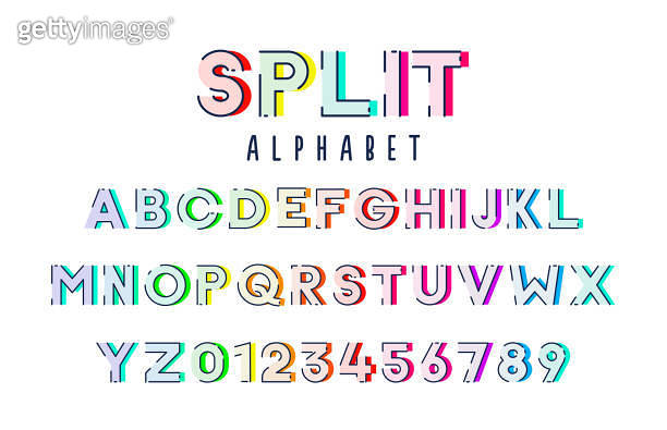 Colorful alphabet typeface vector set. Stylized expressive fun and ...