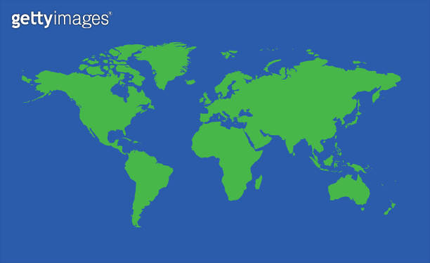 World map in flat style 이미지 (1287165461) - 게티이미지뱅크