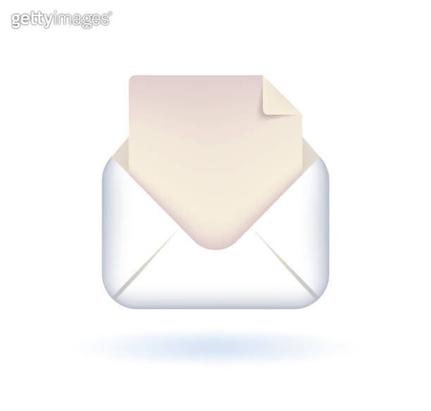Realistic Cute Mail Icon on White Background . Isolated Vector ...