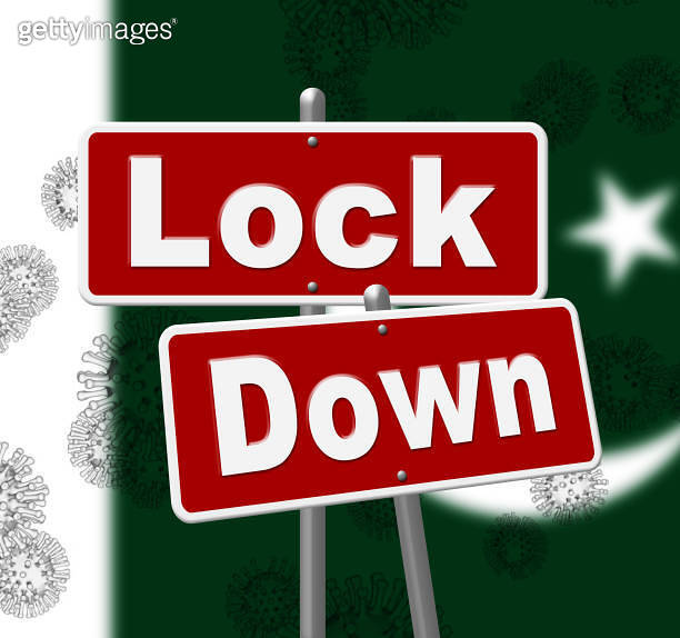 Pakistan lockdown sign against coronavirus covid-19 - 3d Illustration ...