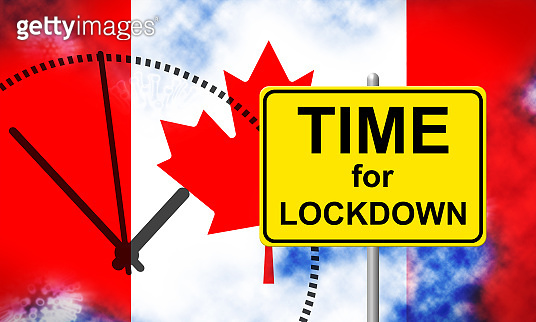 Canada lockdown preventing coronavirus pandemic and outbreak - 3d Illustration 이미지 (1214846594 ...