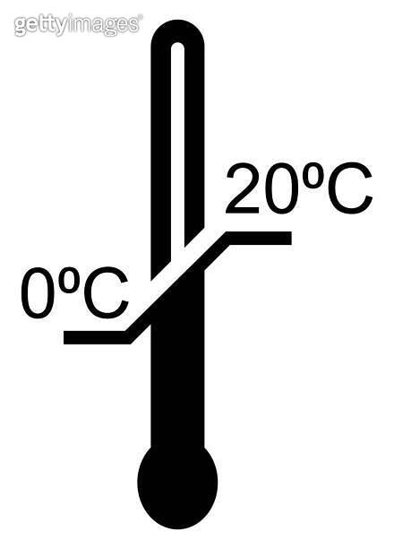 Sign thermometer shipping symbol isolated on white. Storage temperature ...