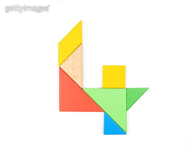 Tangram Puzzle Number 4 Symbol 이미지 (1290829994) - 게티이미지뱅크