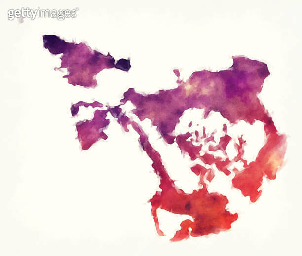 Koror state watercolor map of Palau 이미지 (1200259243) - 게티이미지뱅크