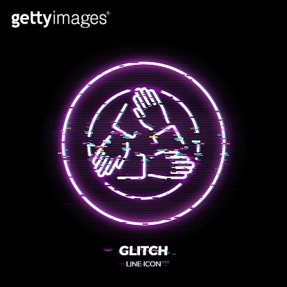 Three hands holding each other line art vector icon. Outline symbol of ...