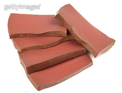 Chinese food - coagulated duck blood isolation on white background 이미지 ...