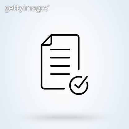 tick paper sign icon or logo line. checklist or document concept ...