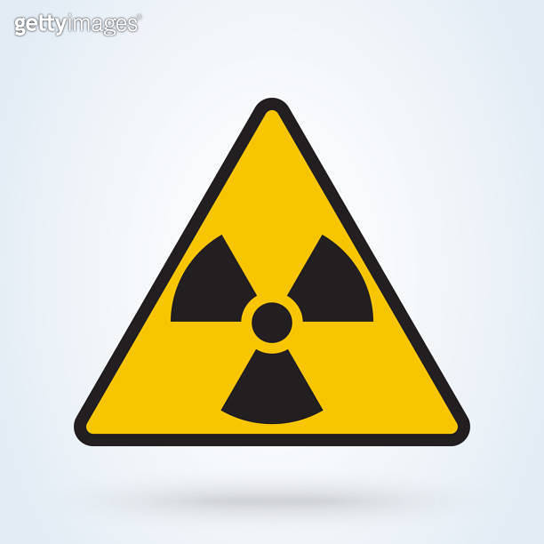 Radioactive contamination in the triangle sign. Danger symbol. Vector ...