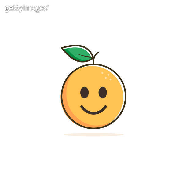 Cute orange fruit cartoon character smiling happy, Vector illustration ...
