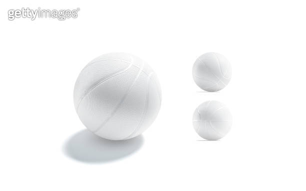 Blank white basketball ball mock up, different sides 이미지 (1257265928 ...