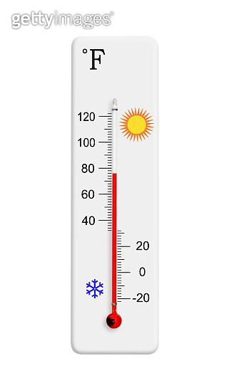 Fahrenheit scale thermometer for measuring weather temperature ...