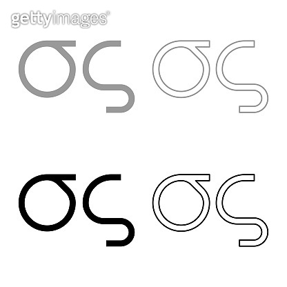 Sigma greek symbol small letter lowercase font icon outline set black ...