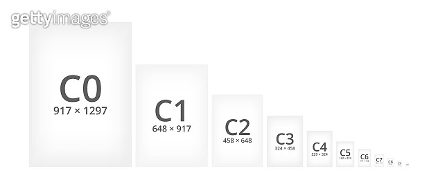 Paper Size Standard Formats Of C Series Sizes Of Paper Sheets From C0 To C10 Comparison Of