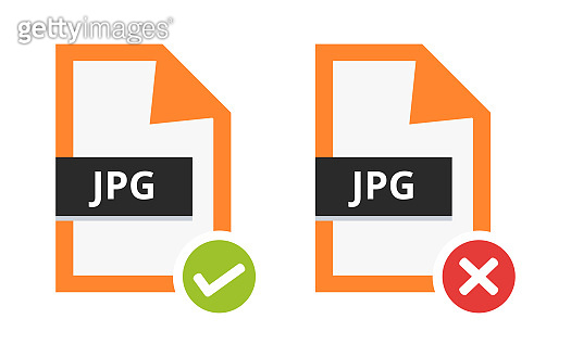 Vector set of correct approved and incorrect disapproved jpg or jpeg ...
