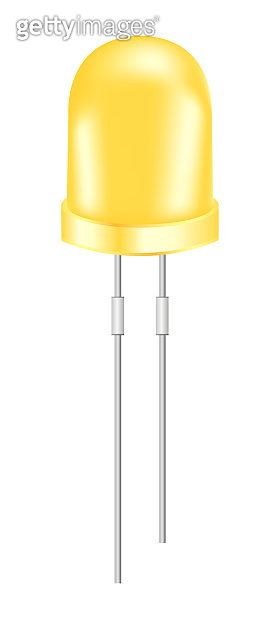 Vector realistic 3d yellow light emitting diode small LED light bulb ...