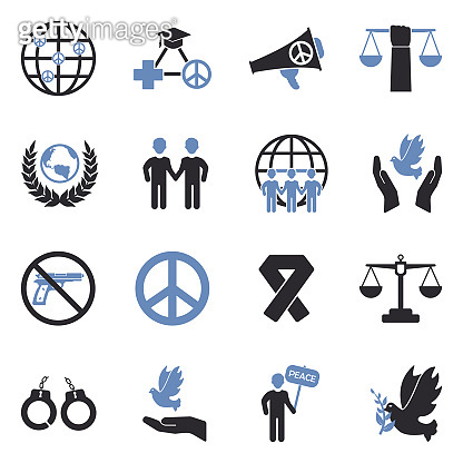 Human Rights Icons. Two Tone Flat Design. Vector Illustration ...