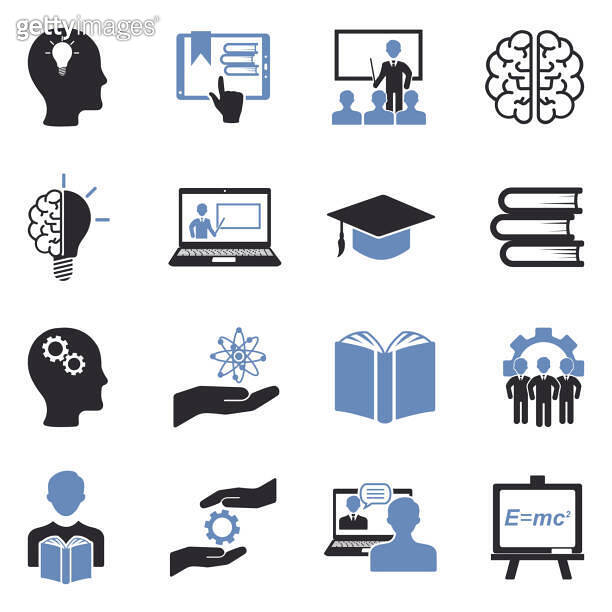 Knowledge Icons. Two Tone Flat Design. Vector Illustration. 이미지 ...