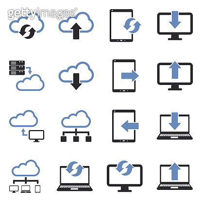 Data Transfer Icons. Two Tone Flat Design. Vector Illustration. 이미지 ...